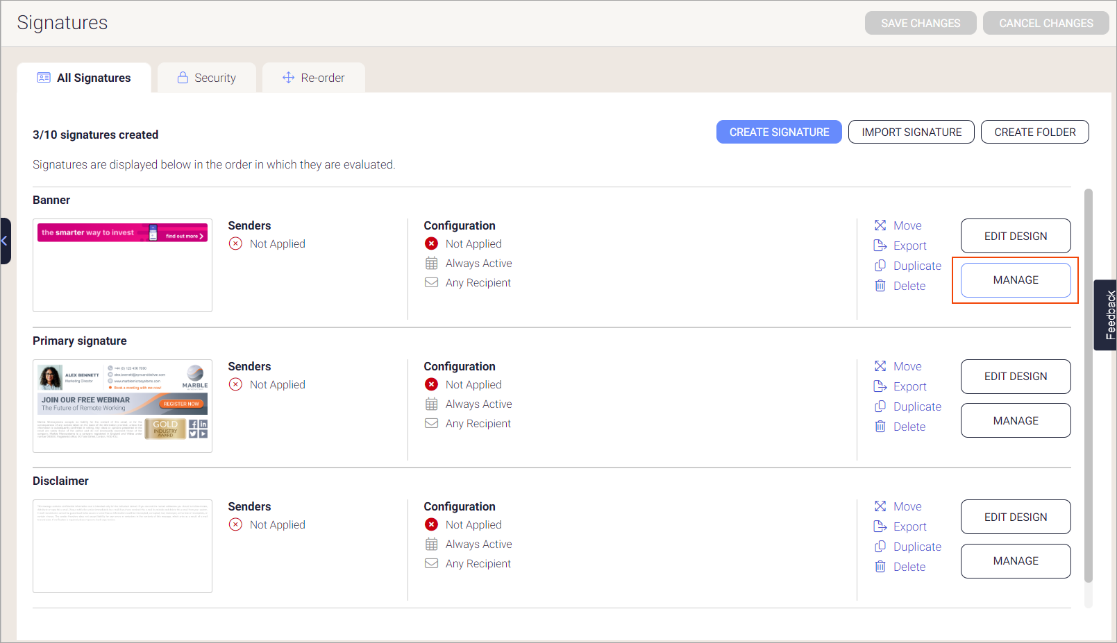 How to apply multiple signatures to the same email – Exclaimer Knowledge Base